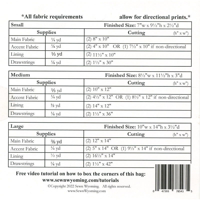 Easy Drawstring Bag Pattern