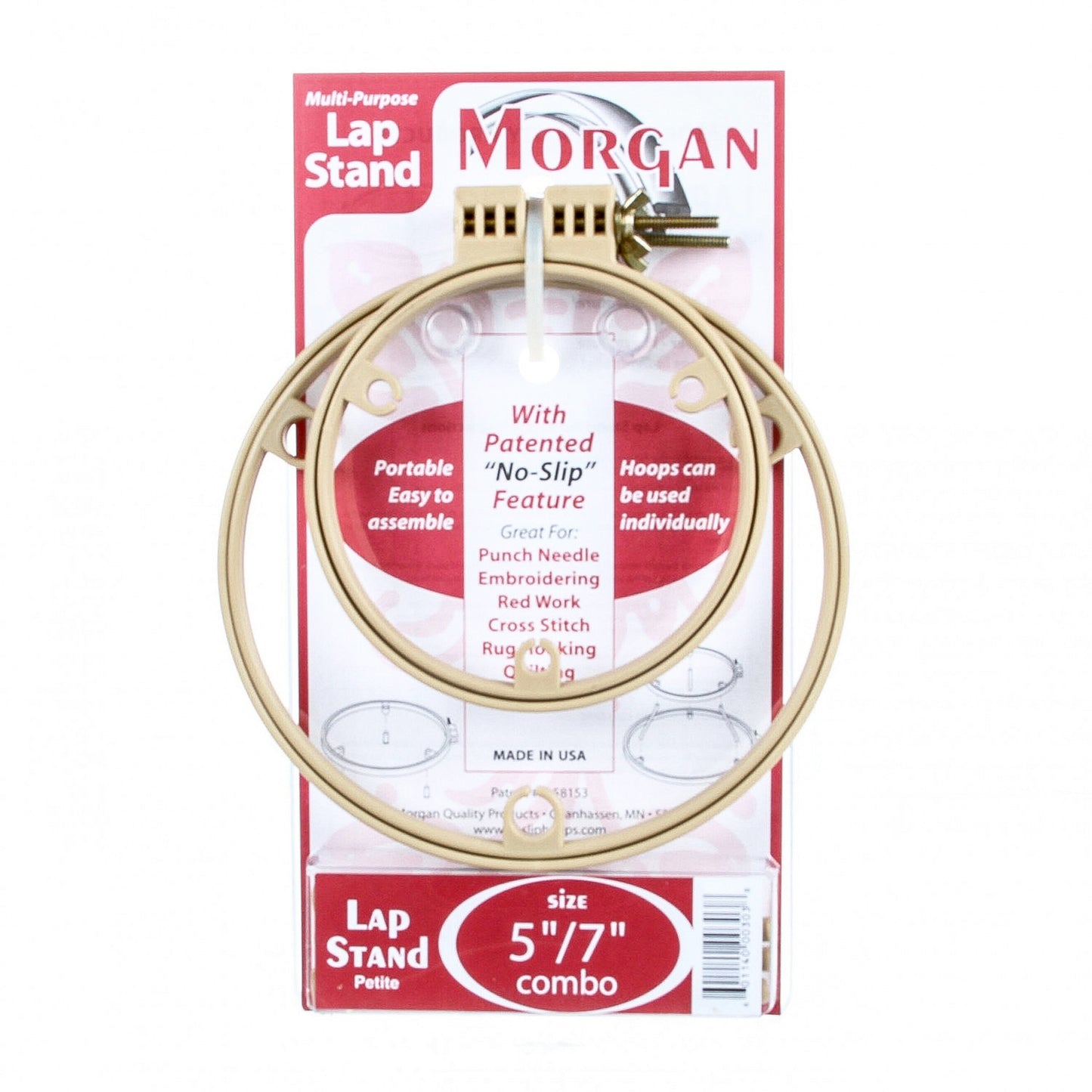 Morgan No-Slip Lap Stand Size 5" & 7" Hoop Combo
