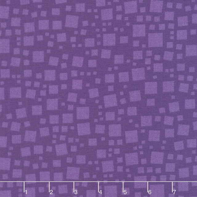 Xanadu - Tonal Squares Dark Purple Yardage