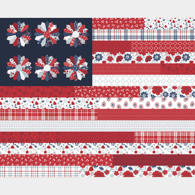 American Beauty - Flag Panel Multi Yardage