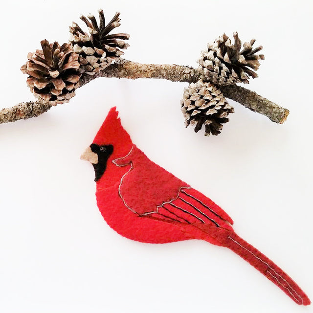 Cardinal Wool Felt Ornament Kit