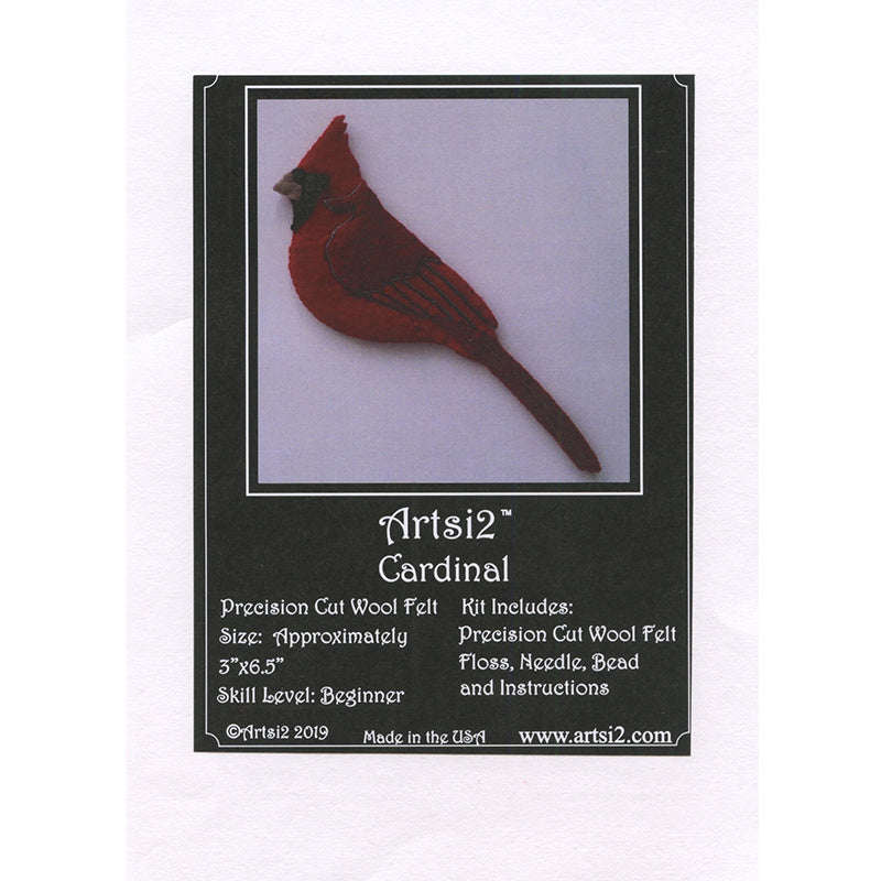Cardinal Wool Felt Ornament Kit