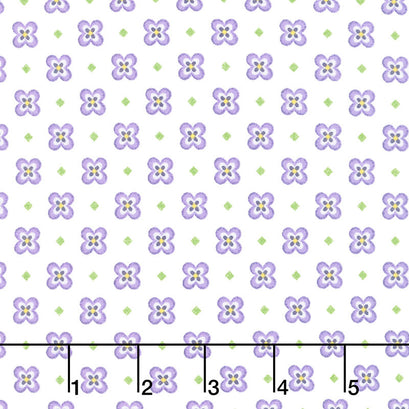 Elizabeth Flannel - Geometric White Yardage