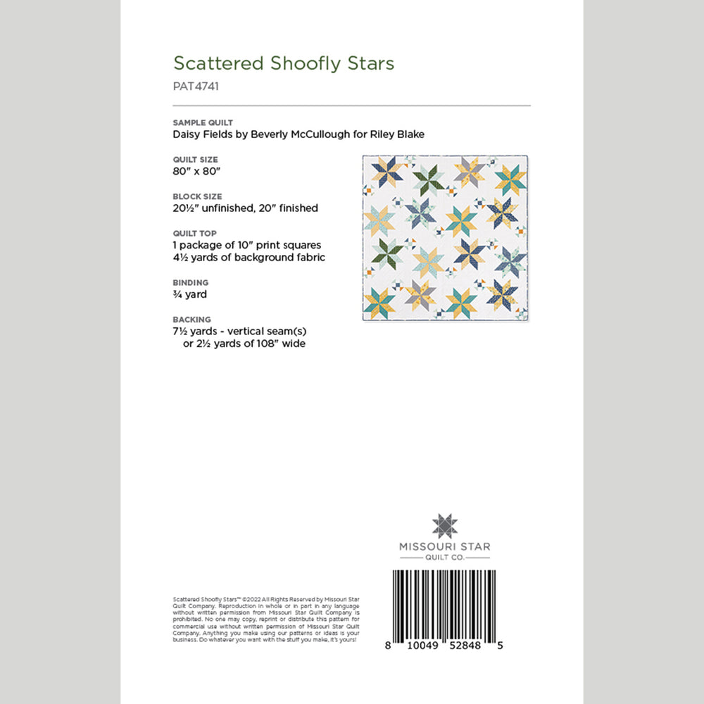 Digital Download - Scattered Shoofly Stars Quilt Pattern by Missouri S