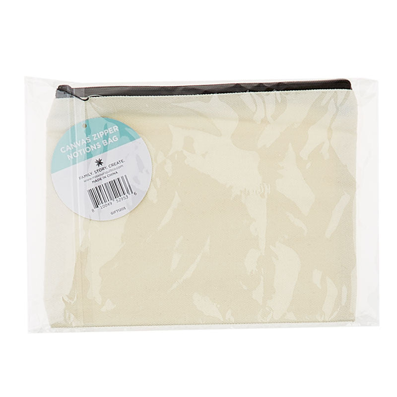 MSQC Blank Craft Base: Natural Canvas Zippered Bag