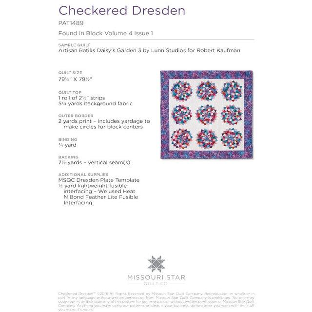 Checkered Dresden Quilt Pattern by Missouri Star