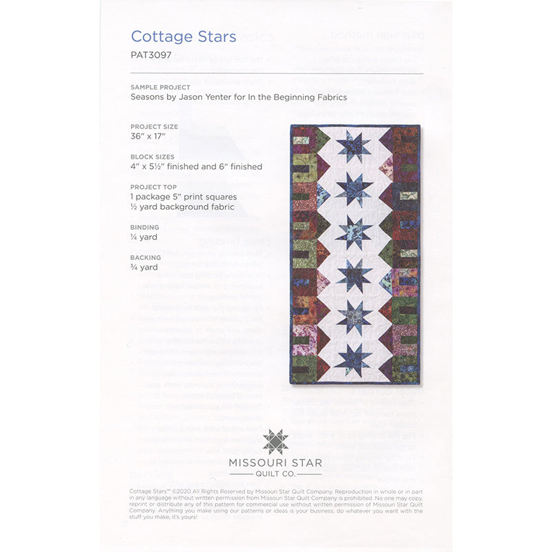 Cottage Stars Table Runner Pattern by Missouri Star