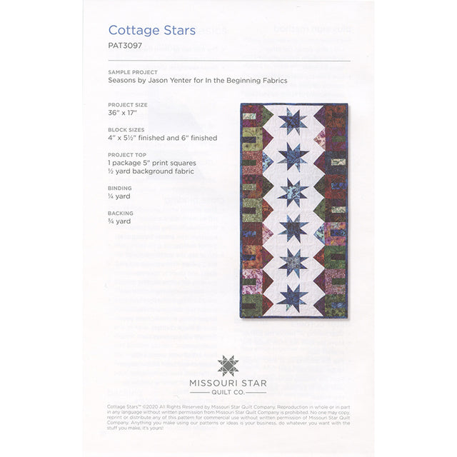 Cottage Stars Table Runner Pattern by Missouri Star