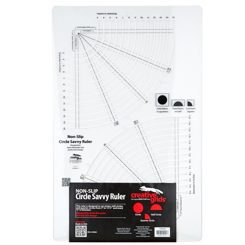 Creative Grids Circle Savvy Ruler - 11 3/4" x 18 1/2"