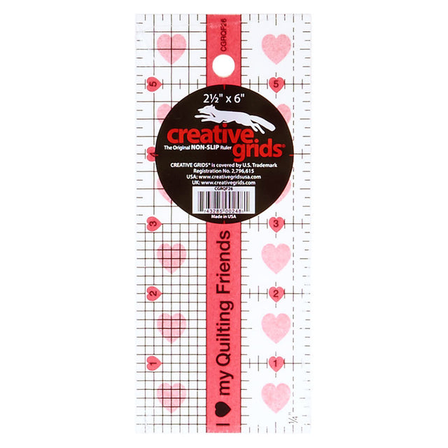 Creative Grids™ I Love My Quilting Friends Mini Quilt Ruler - 2 1/2" x