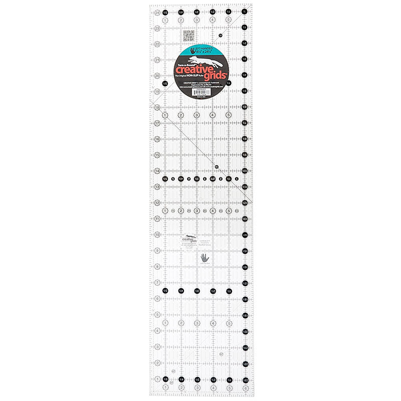 Creative Grids Left Handed Quilt Ruler - 6 1/2" x 24 1/2"