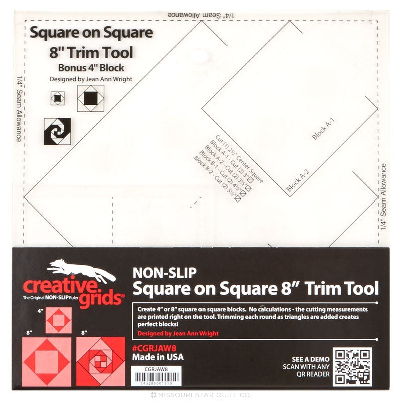 Creative Grids Square on Square Trim Tool - 4" or 8" Finished