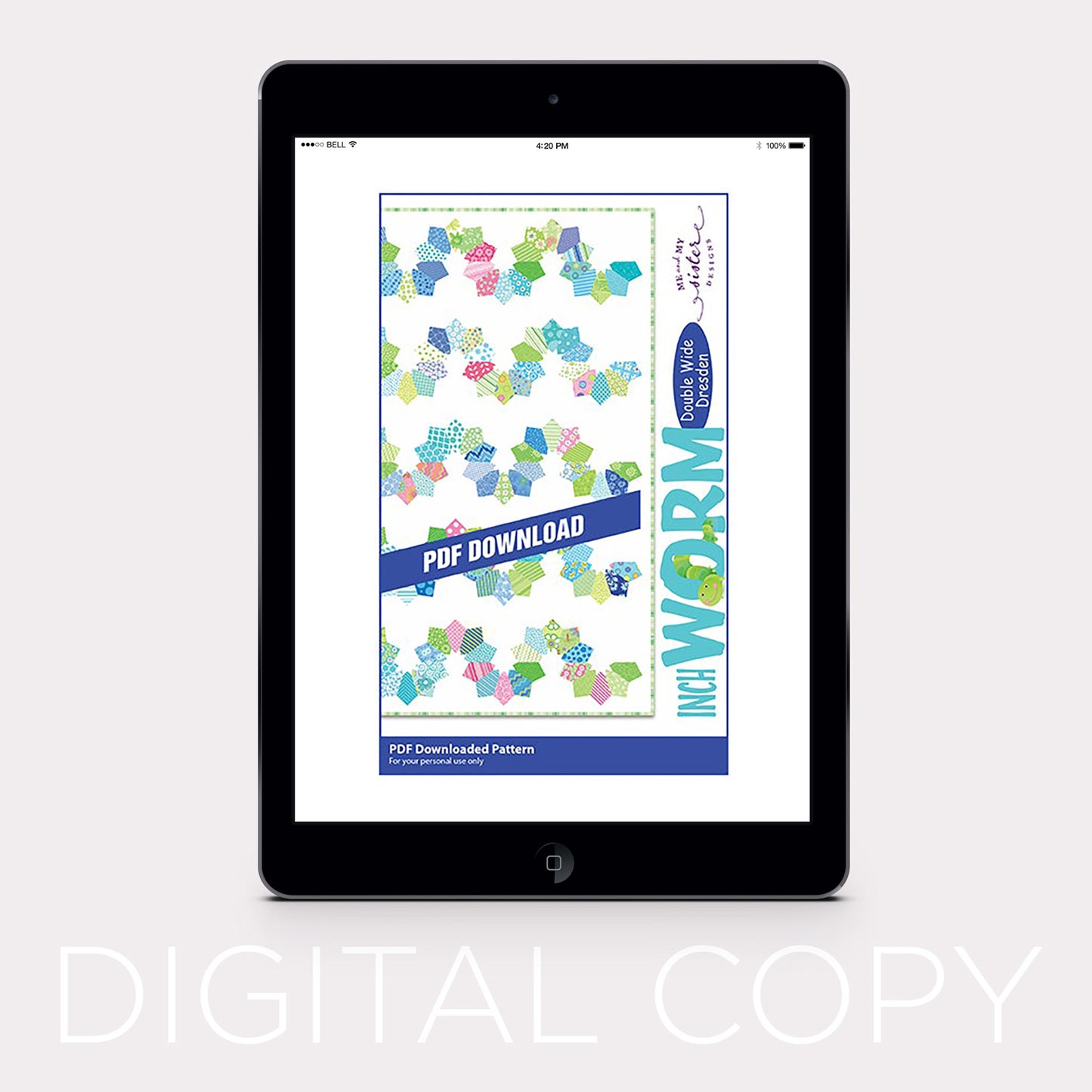 Digital Download - Inchworm Double Wide Dresden Quilt Pattern