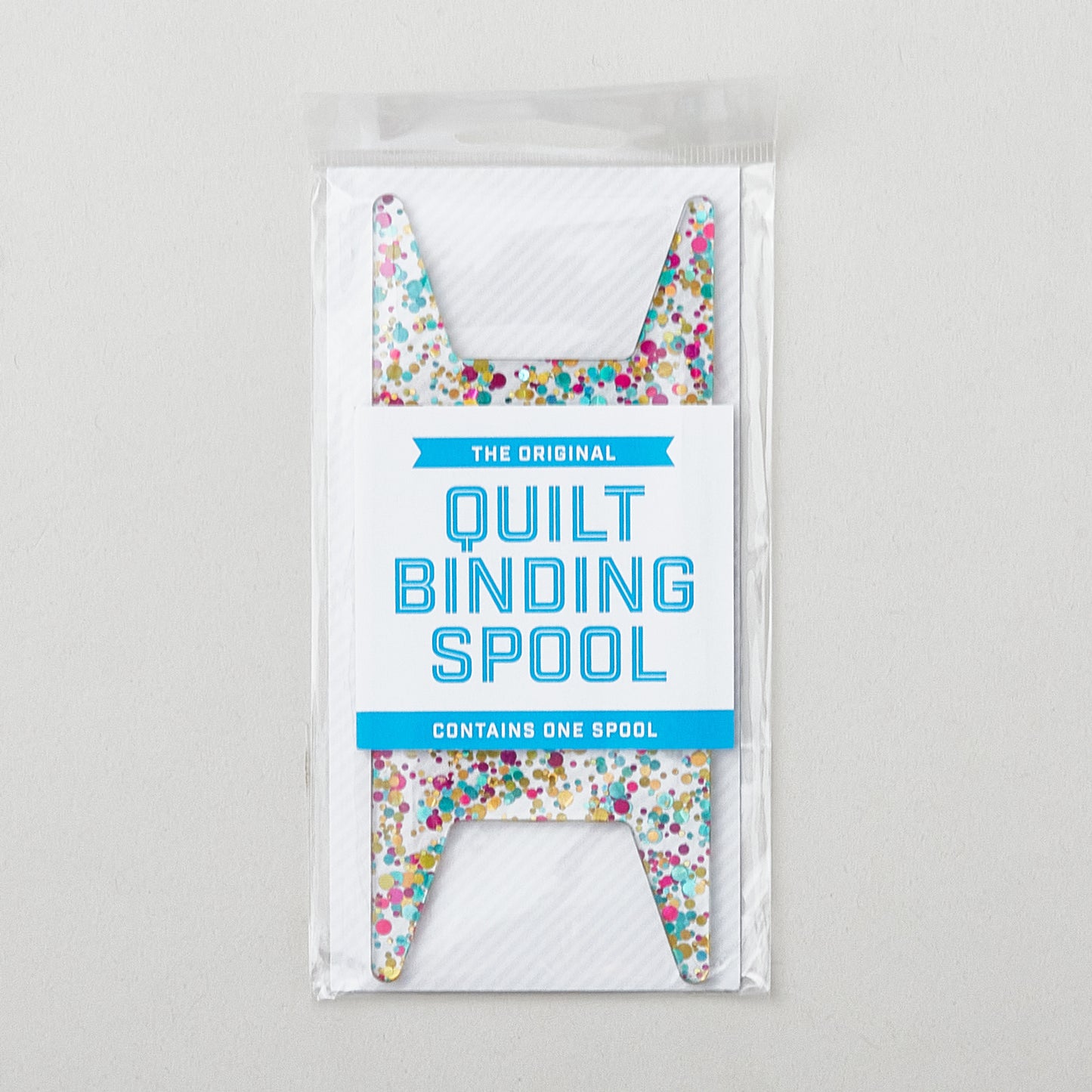 Binding Spool Teal Aqua & Gold Glitter