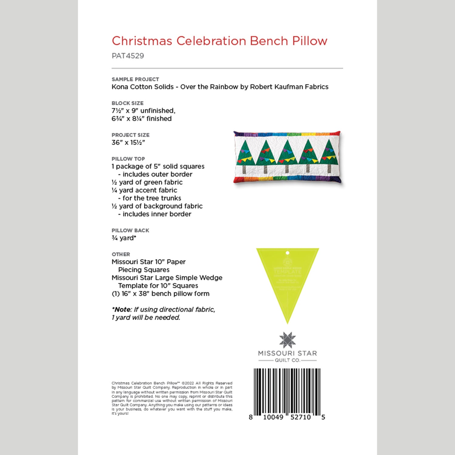 Digital Download - Christmas Celebration Bench Pillow Pattern by Misso