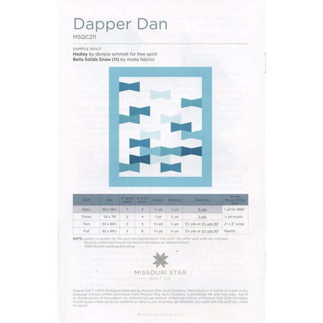 Dapper Dan Quilt Pattern by Missouri Star