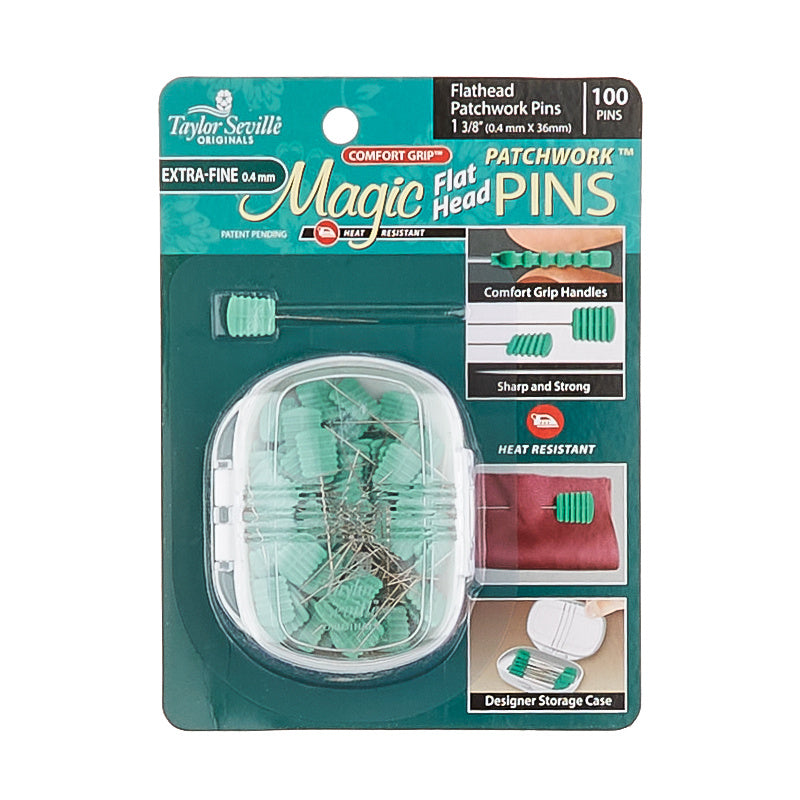 Magic Pins™ Flathead Patchwork Extra Fine Pins - 100 count