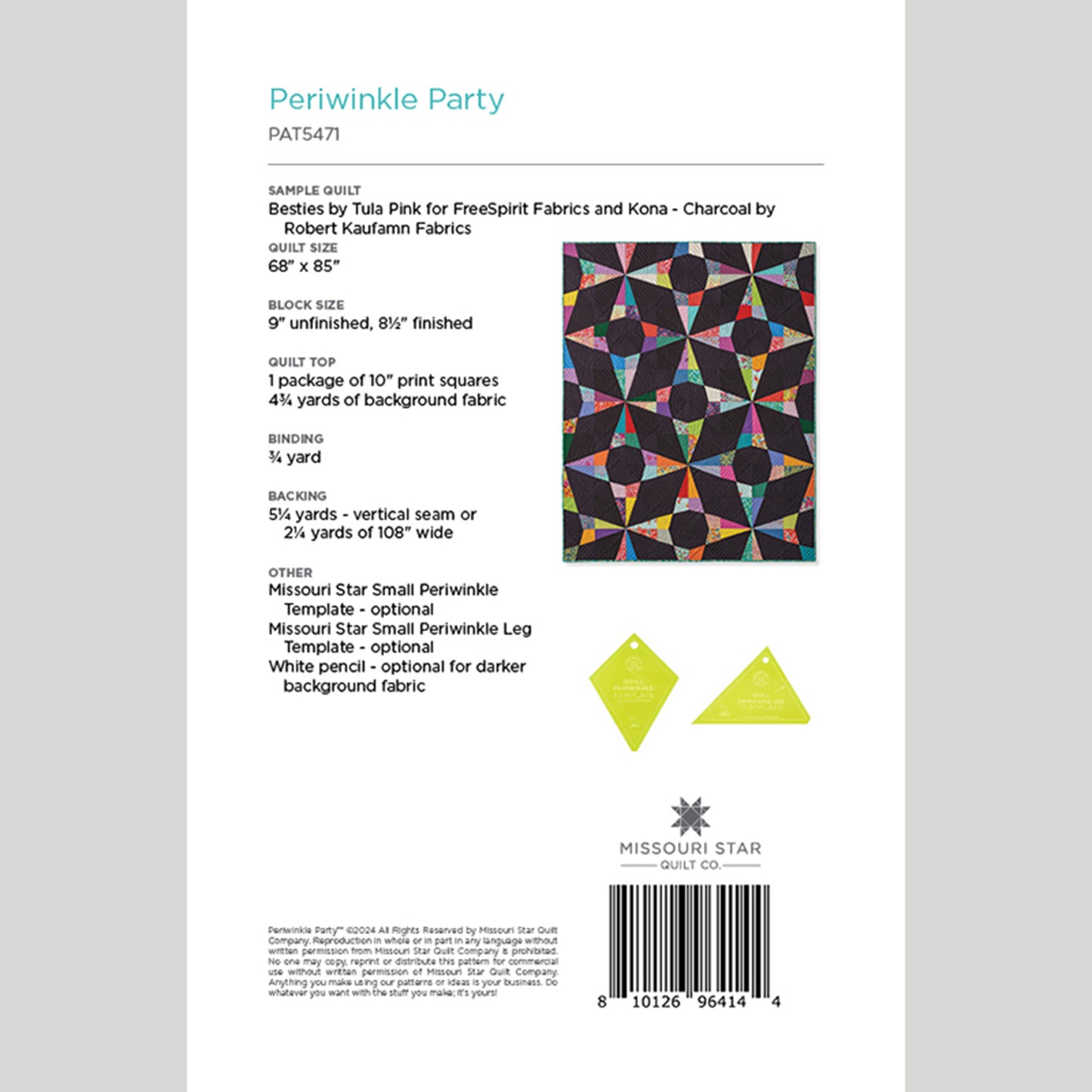 Digital Download - Periwinkle Party Quilt Pattern by Missouri Star