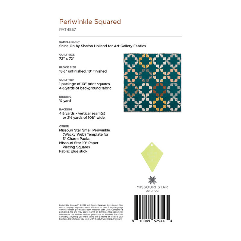 Periwinkle Squared Quilt Pattern by Missouri Star