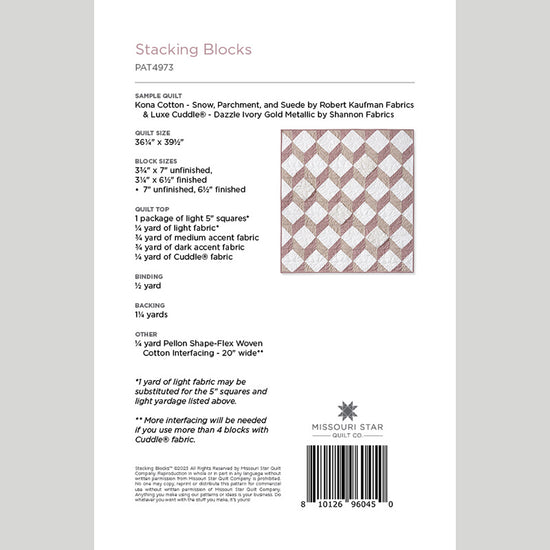 Digital Download - Stacking Blocks Quilt Pattern by Missouri Star