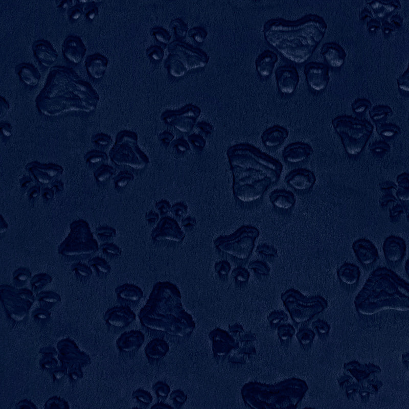 Luxe Cuddle® - Paws Navy Minky Yardage