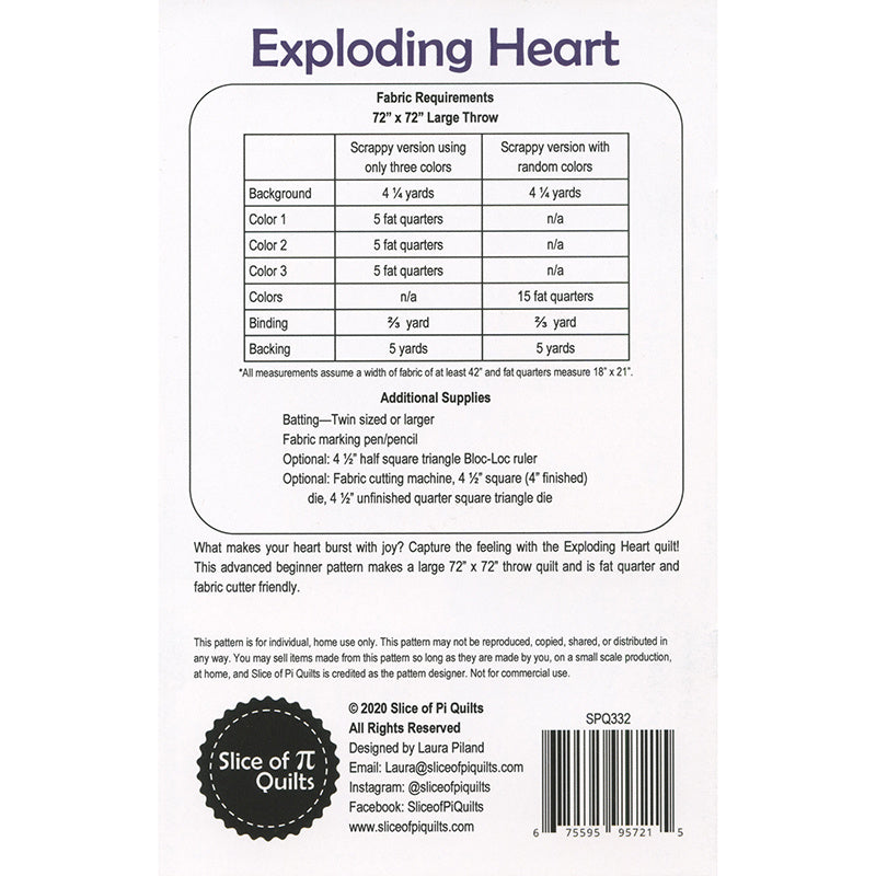 Exploding Heart Quilt Pattern