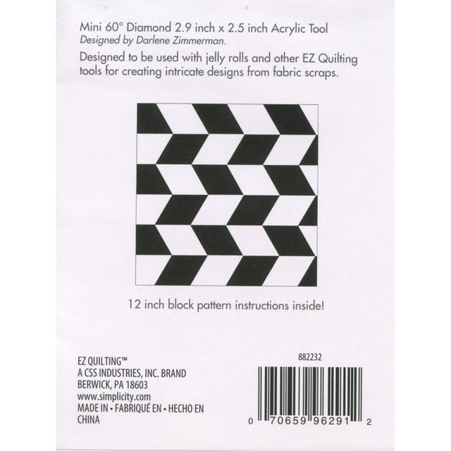 EZ Quilting Jelly Roll Ruler - Mini 60º Diamond
