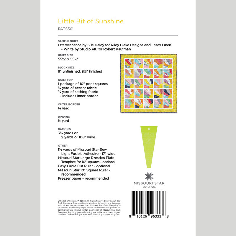 Little Bit of Sunshine Quilt Pattern by Missouri Star