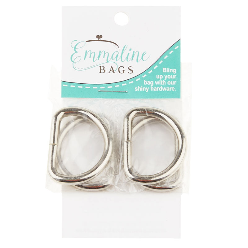 Emmaline 1" D-Rings - Set of Four Nickel