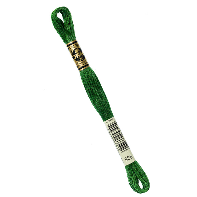 DMC Embroidery Floss - 986 Very Dark Forest Green