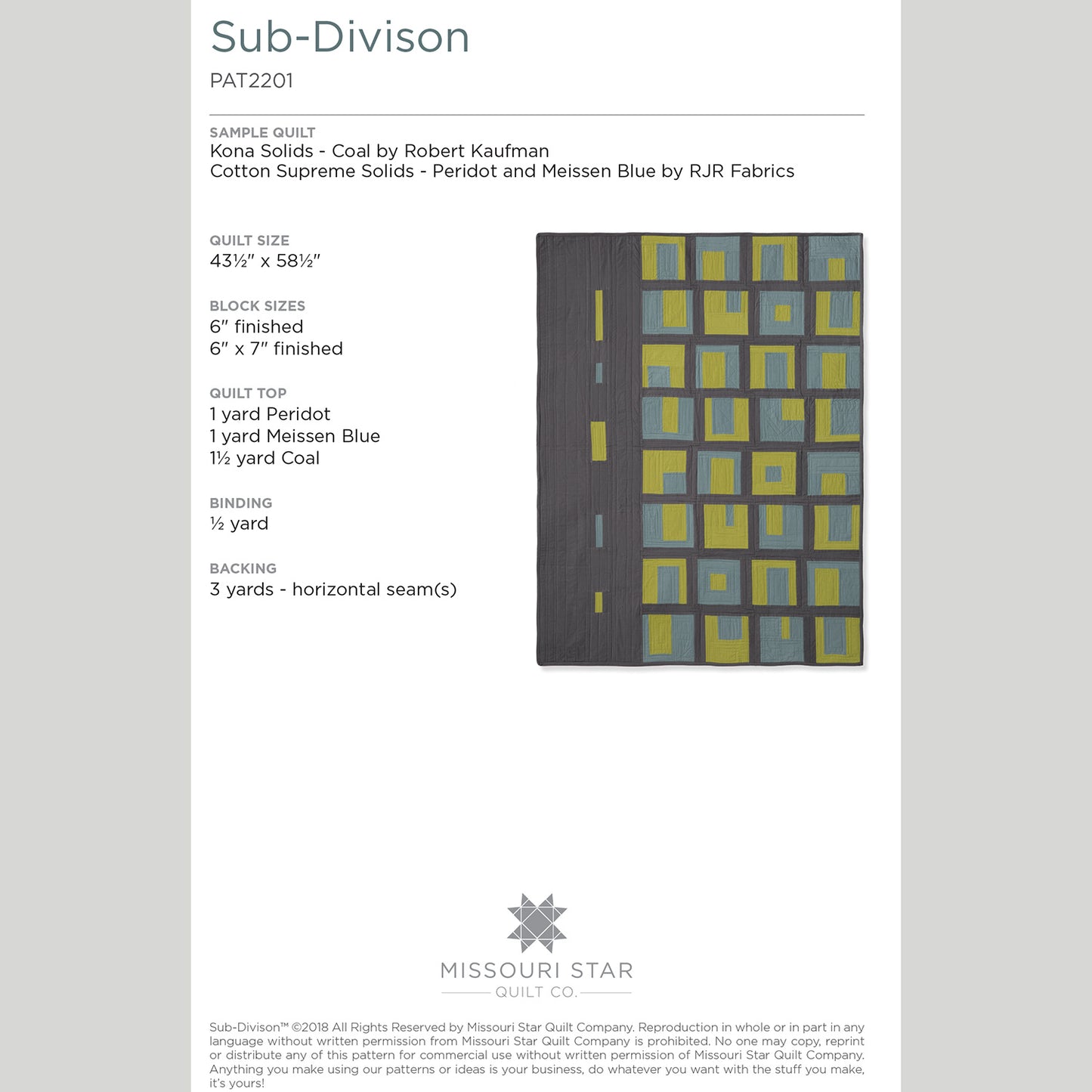 Digital Download - Sub-Division Quilt Pattern by Missouri Star