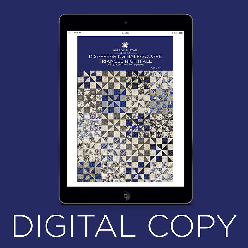 Digital Download - Disappearing Half-Square Triangle Nightfall Quilt P
