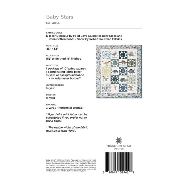 Baby Stars Quilt Pattern by Missouri Star