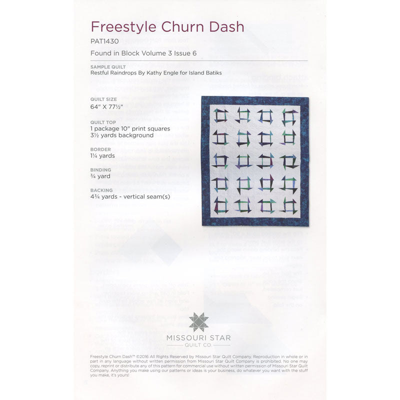Freestyle Churndash Quilt Pattern by Missouri Star
