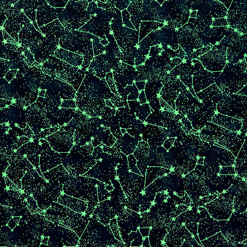 Glow in the Dark - Constellations Midnight Yardage