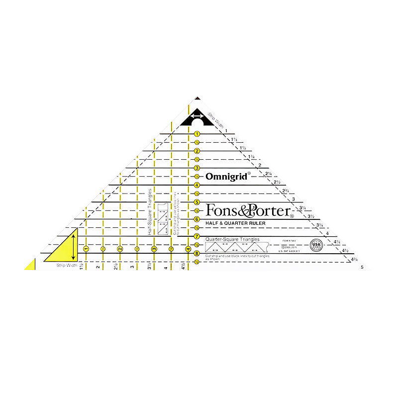 Half and Quarter Square Triangles Ruler