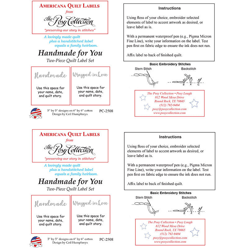 Handmade Quilt Labels