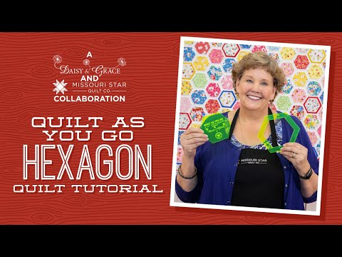 Quilt As You Go 2 1/2" Hexagon Template Designed by Daisy & Grace for