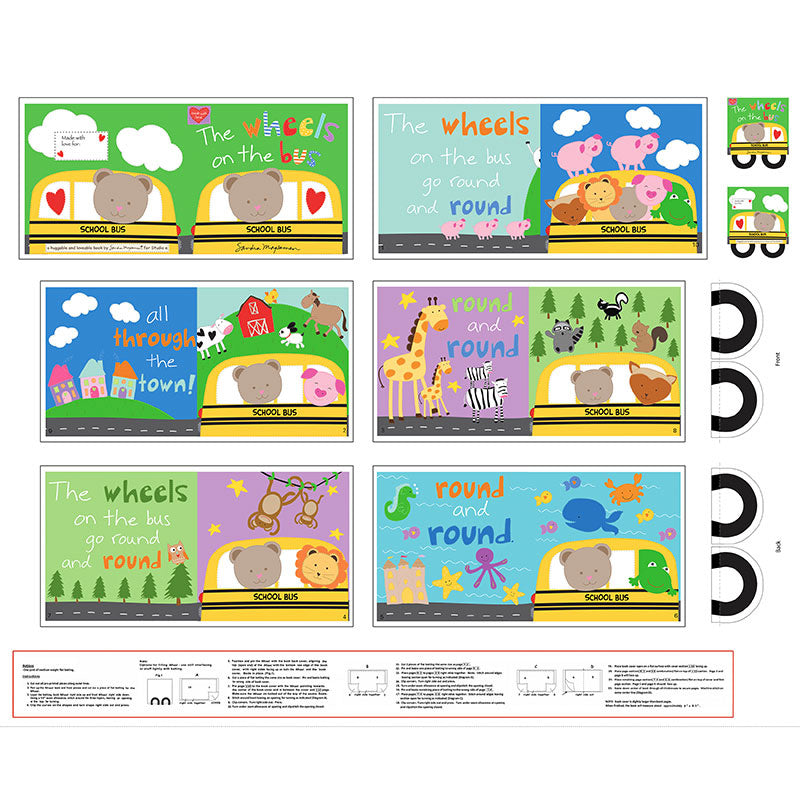 Huggable & Lovable Books - Wheels on the Bus Book Multi Panel