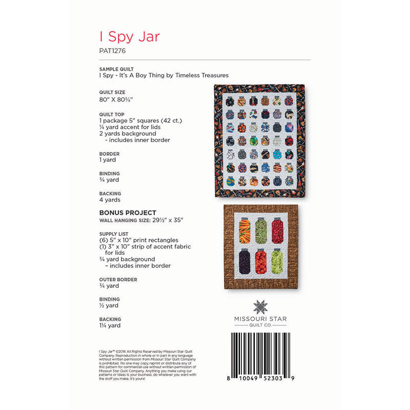 I Spy Jar Quilt Pattern by Missouri Star