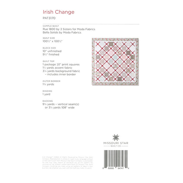 Irish Change Quilt Pattern by Missouri Star