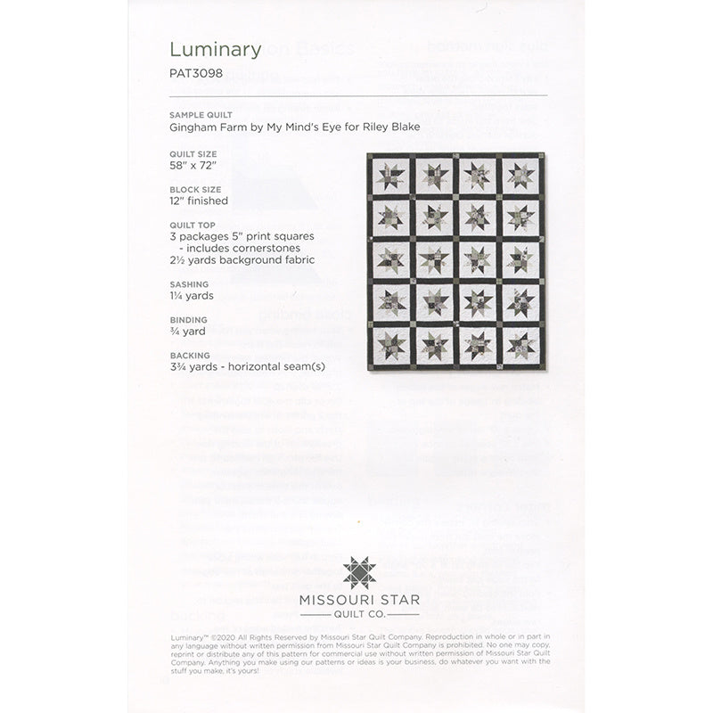 Luminary Quilt Pattern by Missouri Star
