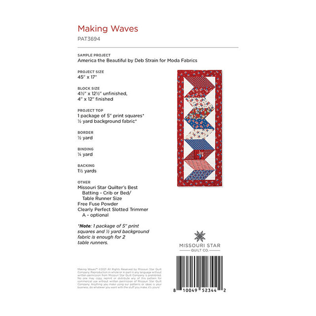 Making Waves Table Runner Pattern by Missouri Star