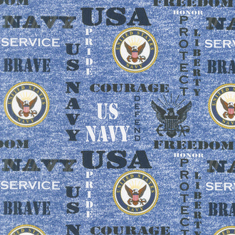 Military - Navy Blue Gray Yardage