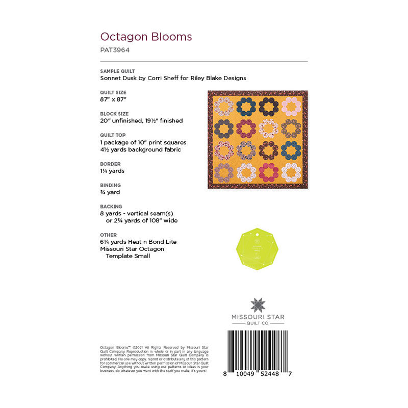 Octagon Blooms Quilt Pattern by Missouri Star