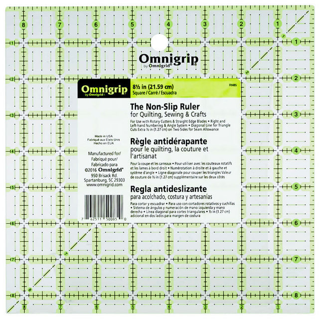 Omnigrid Omnigrip Neon Ruler 8 1/2" x 8 1/2"