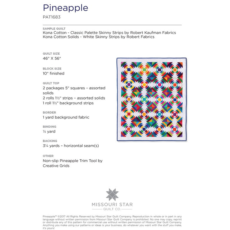 Pineapple Quilt Pattern by Missouri Star