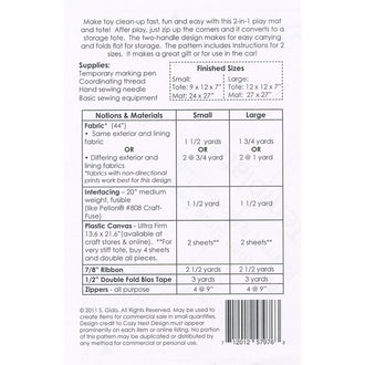 Play, Then Store Away Playmat & Storage Tote Pattern