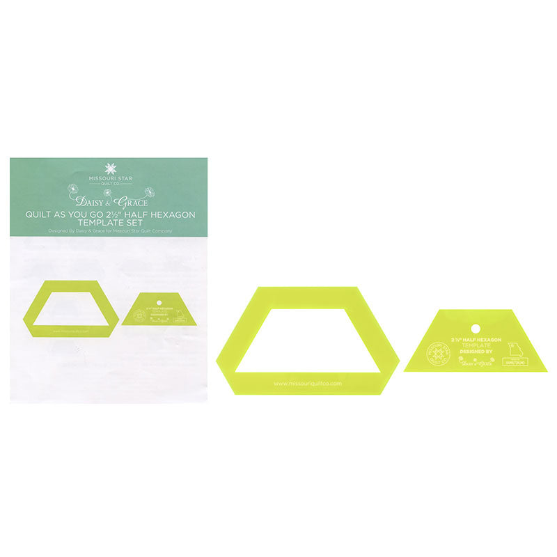 Quilt As You Go 2 1/2" Half Hexagon Template by Daisy & Grace for Miss