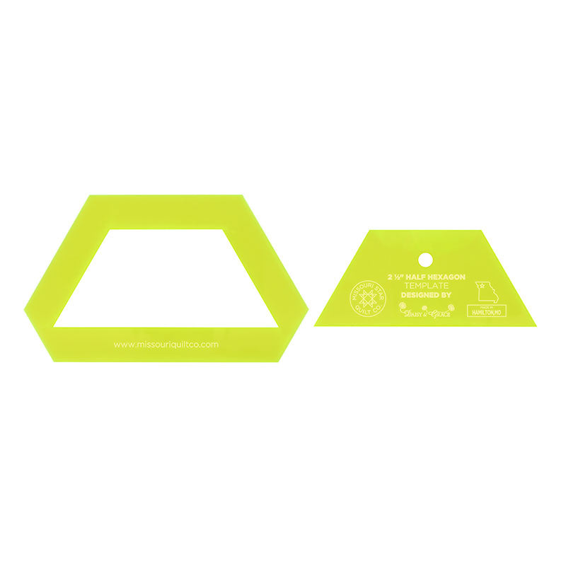 Quilt As You Go 2 1/2" Half Hexagon Template by Daisy & Grace for Miss